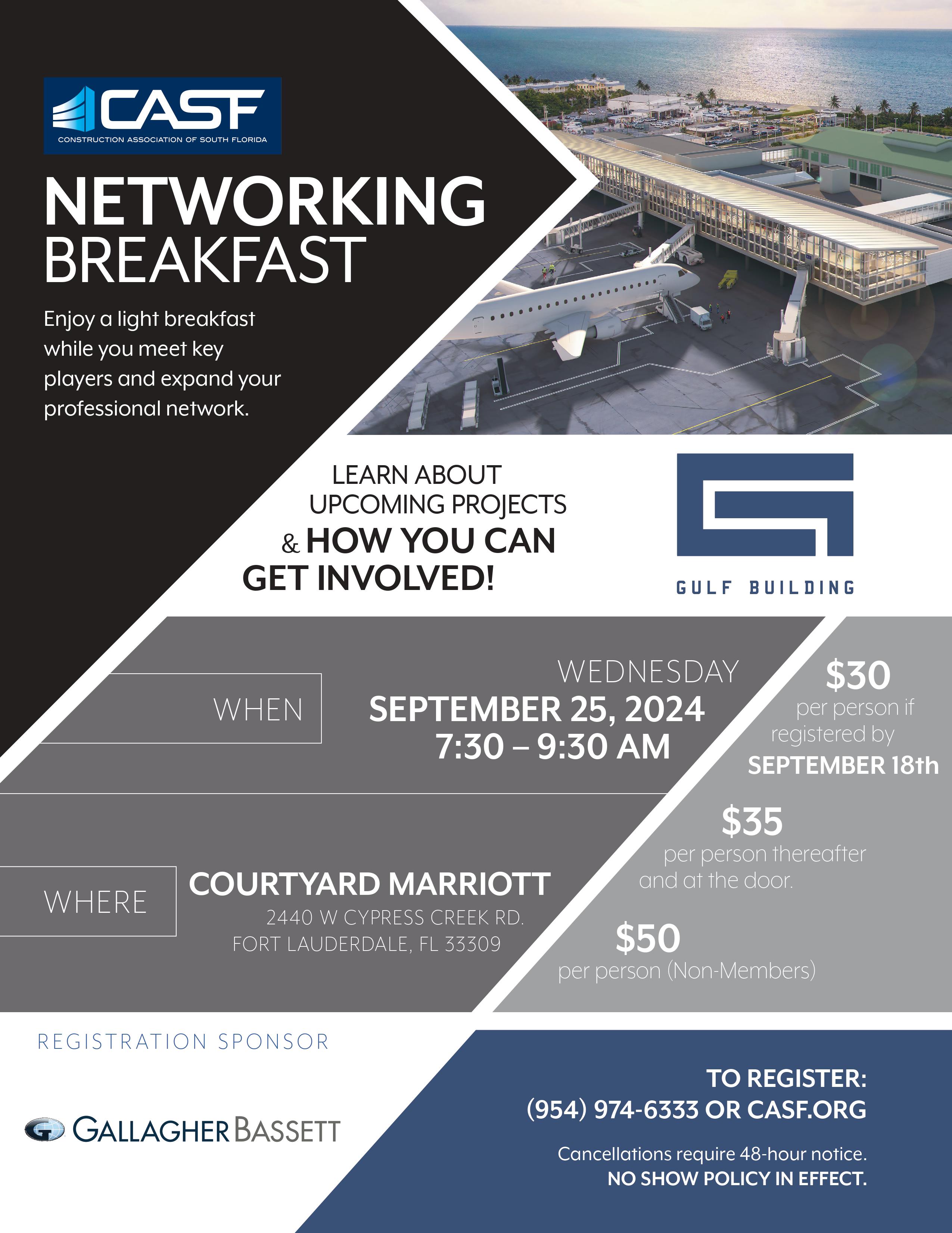 Construction of South Florida - Networking Breakfast - Gulf Building